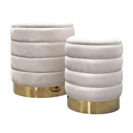 POUF-SET MIRELLE gepolstert beige