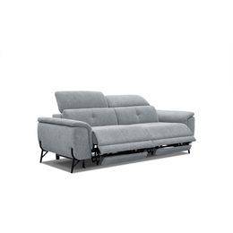 SOFA AVENA 3-Sitzer mit 2 Relaxfunktionen, silberfarben