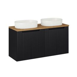 DOPPELWASCHTISCH 120cm Riva Schwarz und Holz