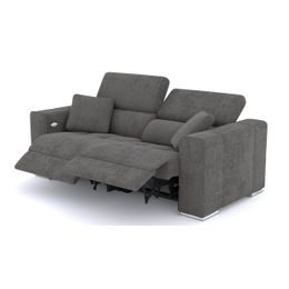 SOFA QUARTZ 3-Sitzer mit 2 Relaxfunktionen, dunkelgrau