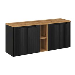 WASCHTISCHUNTERSCHRANK 140.4cm Riva Schwarz und Holz