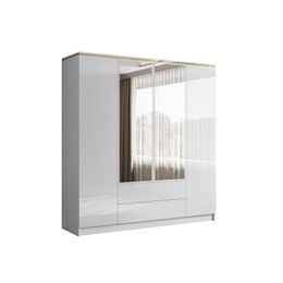 KLEIDERSCHRANK AURORA 4D2SZ mit Schubladen und Griffen