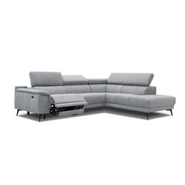 ECKSOFA FIERO 5-Sitzer mit 1 Relaxfunktion, silberfarben