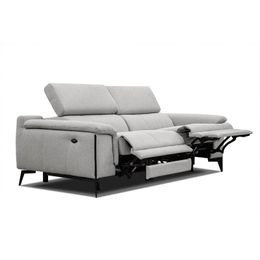 RELAXSOFA MATERA 3-Sitzer mit 2 Relaxfunktionen, hellgrau