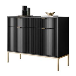 SIDEBOARD CORTADO GOLD KSZ104 MIT SCHUBLADEN SCHWARZ