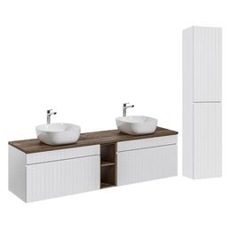 BADM&Ouml;BEL 180cm Zelie 2er-Set Wei&szlig;