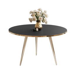 COUCHTISCH SOLEIL GOLD Schwarz Matt, 70cm