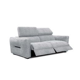 SOFA CALVERA 3-Sitzer mit 2 Relaxfunktionen, hellgrau
