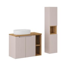 BADM&Ouml;BEL 80.4cm Riva 2er-Set Kaschmir und Holz