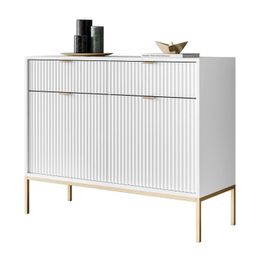 SIDEBOARD CORTADO GOLD KSZ104 MIT SCHUBLADEN WEISS