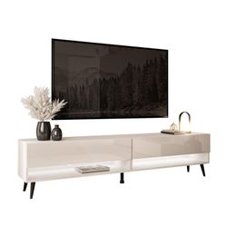 LOWBOARD TV-Schrank CALANTE 180 cm auf schr&auml;gen schwarzen Beinen
