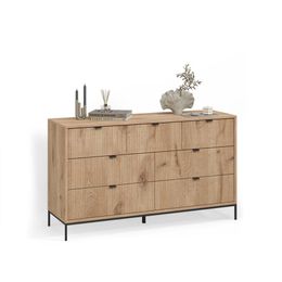 SIDEBOARD Aterno Viking Oak 42 x 81 cm mit 7 Schubladen