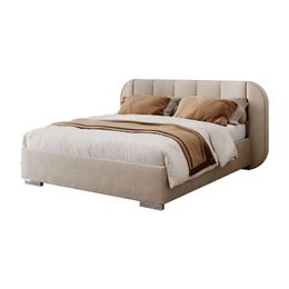 BETT AMARA SILVER 140x200 gepolstert mit Stauraum und Lattenrost, Royal Velvet 180
