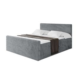 BOXBETT mit Matratze H3 und Lattenrost - TOLO-Z-v1 - 140x200 Cord - Dunkelgrau