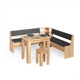 ECKBANKGRUPPE Tiberio Goldkraft Eiche 210 x 210 cm mit Tisch