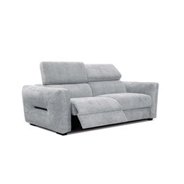 SOFA CALVERA 3-Sitzer mit 1 Relaxfunktion, hellgrau