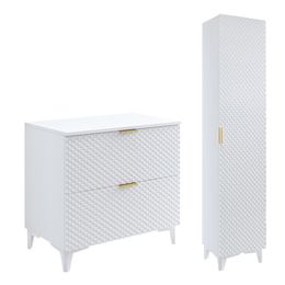 WASCHTISCHUNTERSCHRANK 80.4cm Cl&eacute;a 2er-Set Wei&szlig;