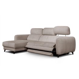 ECKSOFA SVEN 3-Sitzer, 1 Relax XL, verstellbare Kopfst&uuml;tzen, beige