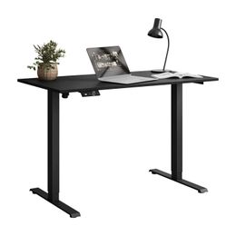 SCHREIBTISCH SPACE h&ouml;henverstellbar mit Metallbeinen schwarz/schwarz