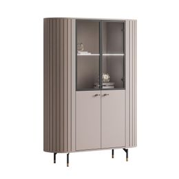 VITRINE ELODIE mit LED-Beleuchtung Kaschmir