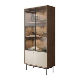 VITRINE ISA, zweit&uuml;rig mit LED-Beleuchtung