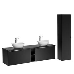 BADM&Ouml;BEL 180cm &Eacute;ros 2er-Set Schwarz
