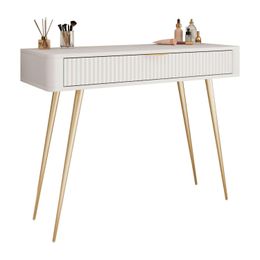 KONSOLE SCARLETT MIT SCHUBLADE BEIGE + GOLD
