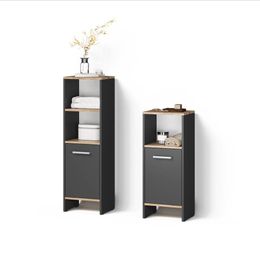 BADM&Ouml;BEL-SET Amalfi Anthrazit/Goldkraft Eiche 2 Teile