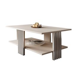COUCHTISCH SAPHIRA SILVER mit Ablageboden, Kaschmir Matt