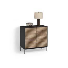 KOMMODE Aterno Goldkraft Eiche/Anthrazit mit 2 T&uuml;ren
