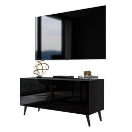 TV-ELEMENT AURA 100 Schwarz Hochglanz &ndash; Beinfarbe: Schwarz