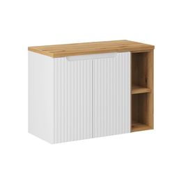 WASCHTISCHUNTERSCHRANK 80.4cm Riva Wei&szlig; und Holz