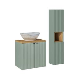 BADM&Ouml;BEL 60cm Jade 2er-Set Gr&uuml;n und Holz