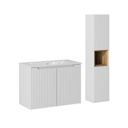 BADM&Ouml;BEL 80cm Riva 2er-Set Wei&szlig;