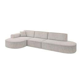 ECKSOFA Ottomane Links MARI-L2 - 328x171x79 cm Hellbraun Velours