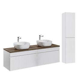 BADM&Ouml;BEL 160cm Zelie 2er-Set Wei&szlig;