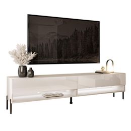 LOWBOARD RTV Schrank CALANTE 180 cm auf geraden schwarzen Beinen
