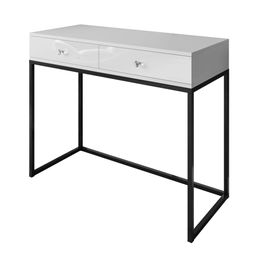 KONSOLE BLANCO LOFT Schwarz / Wei&szlig; Hochglanz Kristallgriff