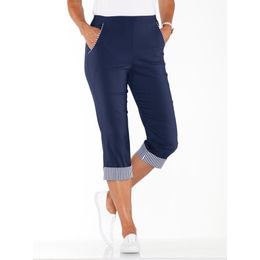 Caprihose Casual Looks, Damen, Gr. 40, Normalgr&ouml;&szlig;en, blau (marine), 72% Viskose, 25% Polyamid, 3% Elasthan, gemustert, mehrfarbig, knielang, Hosen Caprihose