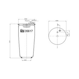 febi bilstein Federbalg, Luftfederung 35617 Hinterachse rechts 259mm f&uuml;r MAN