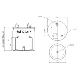 febi bilstein Federbalg, Luftfederung 172217 Hinterachse 191mm f&uuml;r DAF