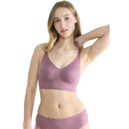 Bralette Sloggi "ZERO Feel Bliss", Damen, Gr. XS, N-Gr, lila (lila clover), Spitze, Obermaterial: 76% Polyamid, 24% Elasthan, BHs Bralette, herausnehmbare, atmungsaktive Pads, Stretch-Spitze, mittlerer Halt