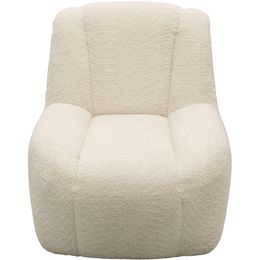 Sessel DOMO collection "Ryos, organische Form", creme, B:77cm H:82cm T:93cm, 100% Polyester, Sessel, Sessel, skulpturale Opik, cozy chic