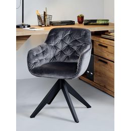 Schalenstuhl Jahnke "KENSINGTON TWIST LOCK", schwarz (silbergrau, schwarz matt, schwarz, silbergrau), B:57,5cm H:80,5cm T:59,5cm, Polyester, St&uuml;hle, Twistlock - dreht sich in Ausgangsposition zur&uuml;ck