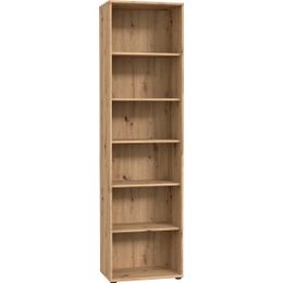 Regal FORTE "Tempra, Mehrzweckregal schmal, H&ouml;he 197,5 cm, 5 Ablageb&ouml;den", braun (artisan eiche), B:54cm H:197,5cm T:34,8cm, Holzwerkstoff, Regale, B&uuml;cherregal Standregal, H&ouml;he ca. 197,5 cm