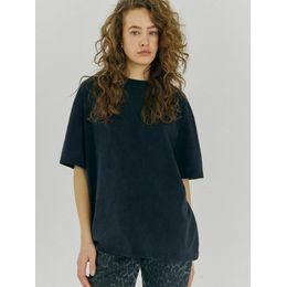 Kurzarmhemd NORR "NORR T-shirt Scottie", Damen, Gr. S/M, schwarz washed, Obermaterial: 100% Baumwolle, Hemden