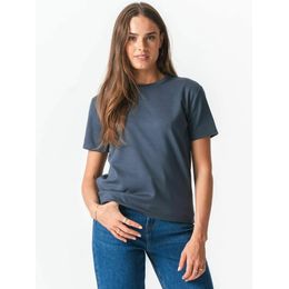 Kurzarmhemd TEESHOPPEN "TEESHOPPEN T-shirt Loose", Damen, Gr. XLx34, grau, Obermaterial: 55% Viskose, 40% Polyester, 5% Elasthan, Hemden