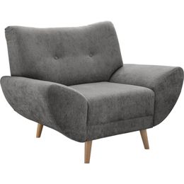 Sessel Home Affaire "Basta", graubraun, B:111cm H:82cm T:87cm, 100% Polyester, Sessel, Sessel