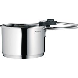 Simmertopf WMF "Wasserbadtopf mit herausnehmbaren Einsatz", schwarz (edelstahlfarben, schwarz), B:18cm H:16,5cm L:18cm &Oslash;:18cm, T&ouml;pfe, &Oslash; 18 cm, mit Temperaturanzeige, sp&uuml;lmaschinengeeignet, Induktion