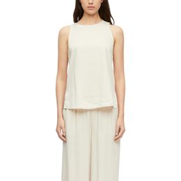 Shirtbluse comma, Damen, Gr. 34, oat milk, Web, Obermaterial: 50% Viskose, 36% Polyester, 14% Polyamid, unifarben, regular fit normal, Rundhals, Blusen, ohne &Auml;rmel